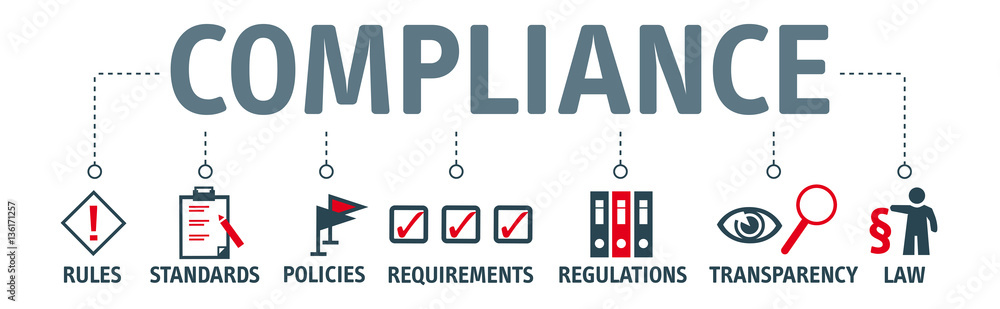 Banner compliance concept english keywords Stock Vector | Adobe Stock