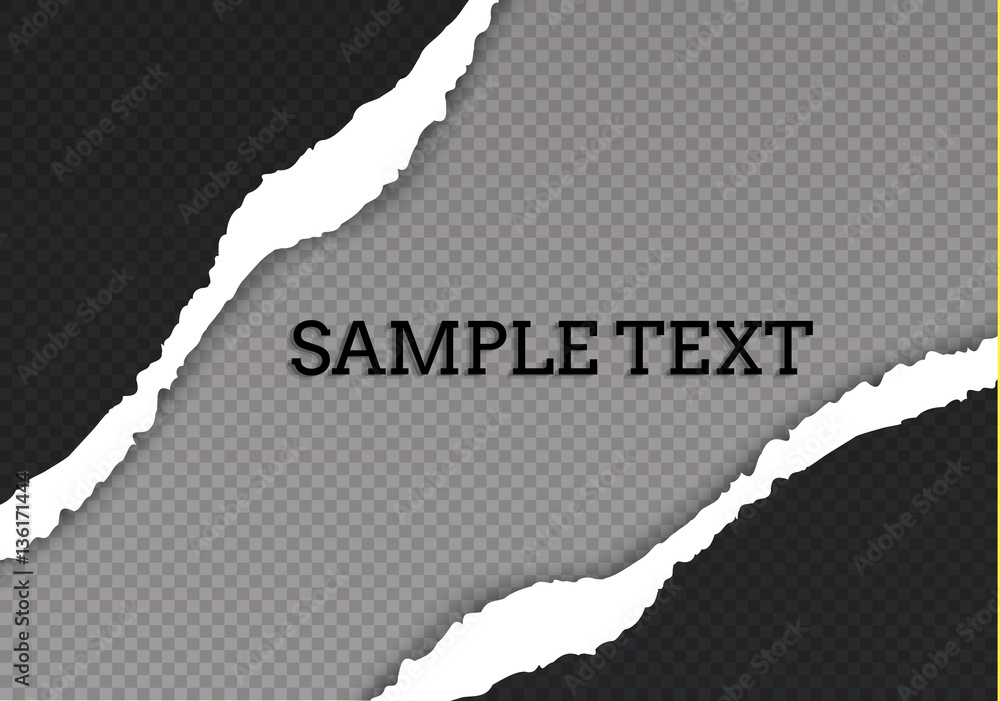 Seamless ripped paper and transparent background with space for text ...