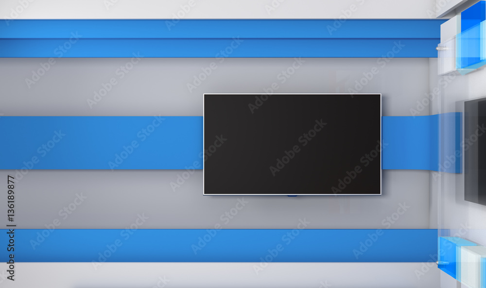 Tv Studio. Backdrop for TV shows .TV on wall. News studio. The perfect ...