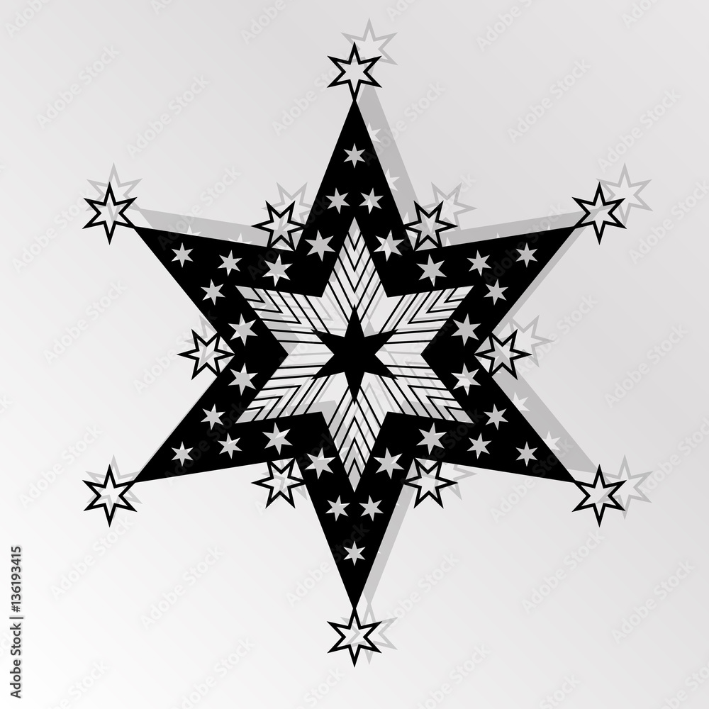 Cutting card. Laser cut star vector panel. Cutout silhouette with star ...