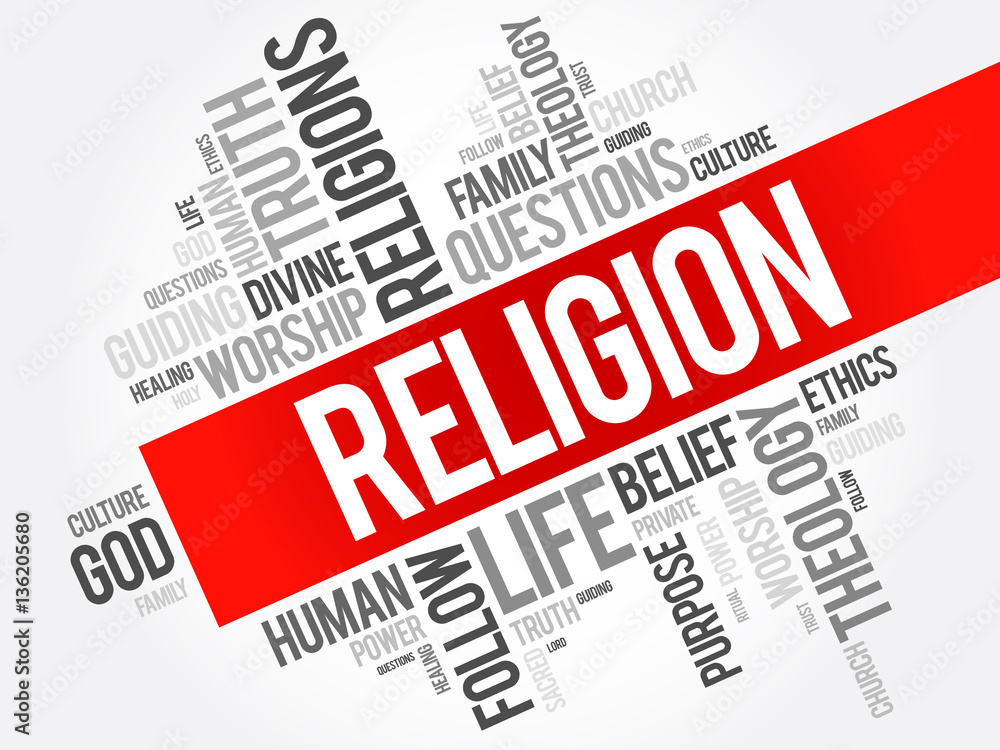 Religion word cloud collage, social concept background Stock Vector ...