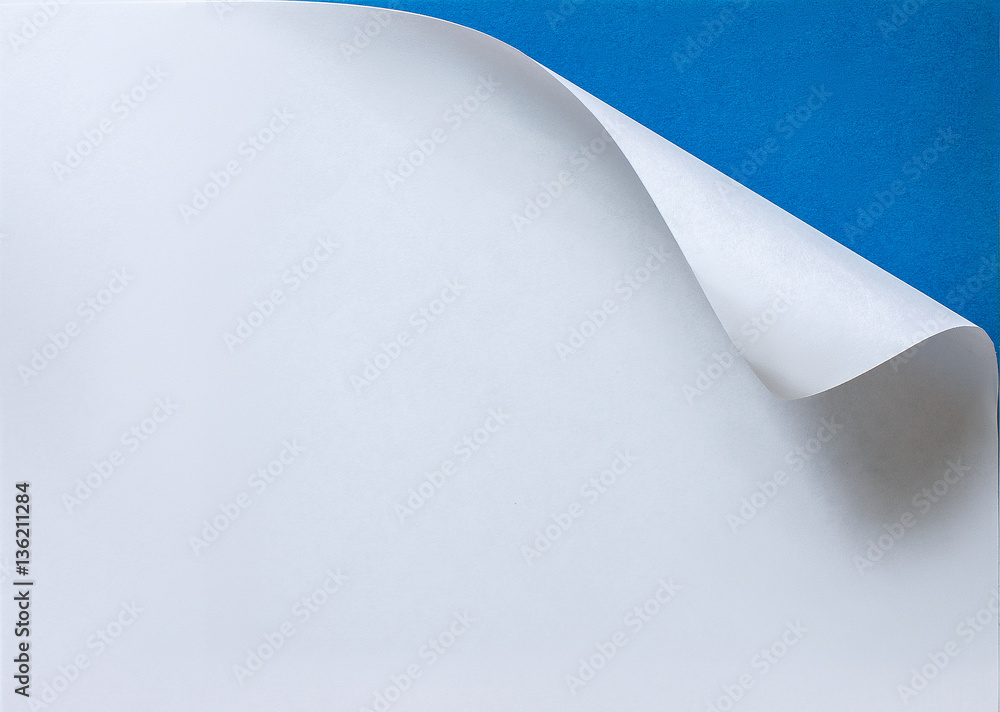 Paper with curled edge. Stock Photo | Adobe Stock