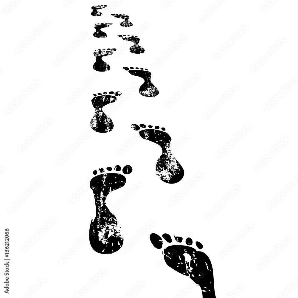 Foot Prints Walking Away Stock Vector | Adobe Stock