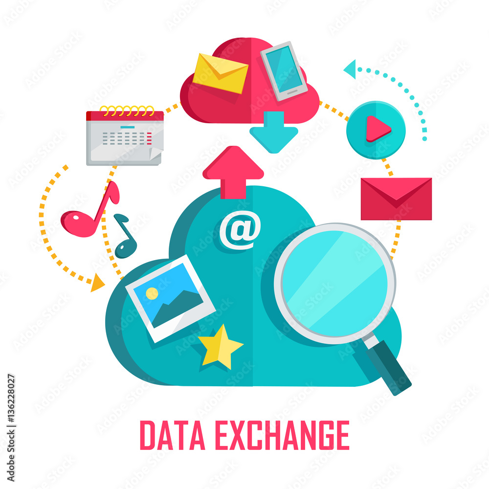 Data Exchange Banner vector de Stock | Adobe Stock