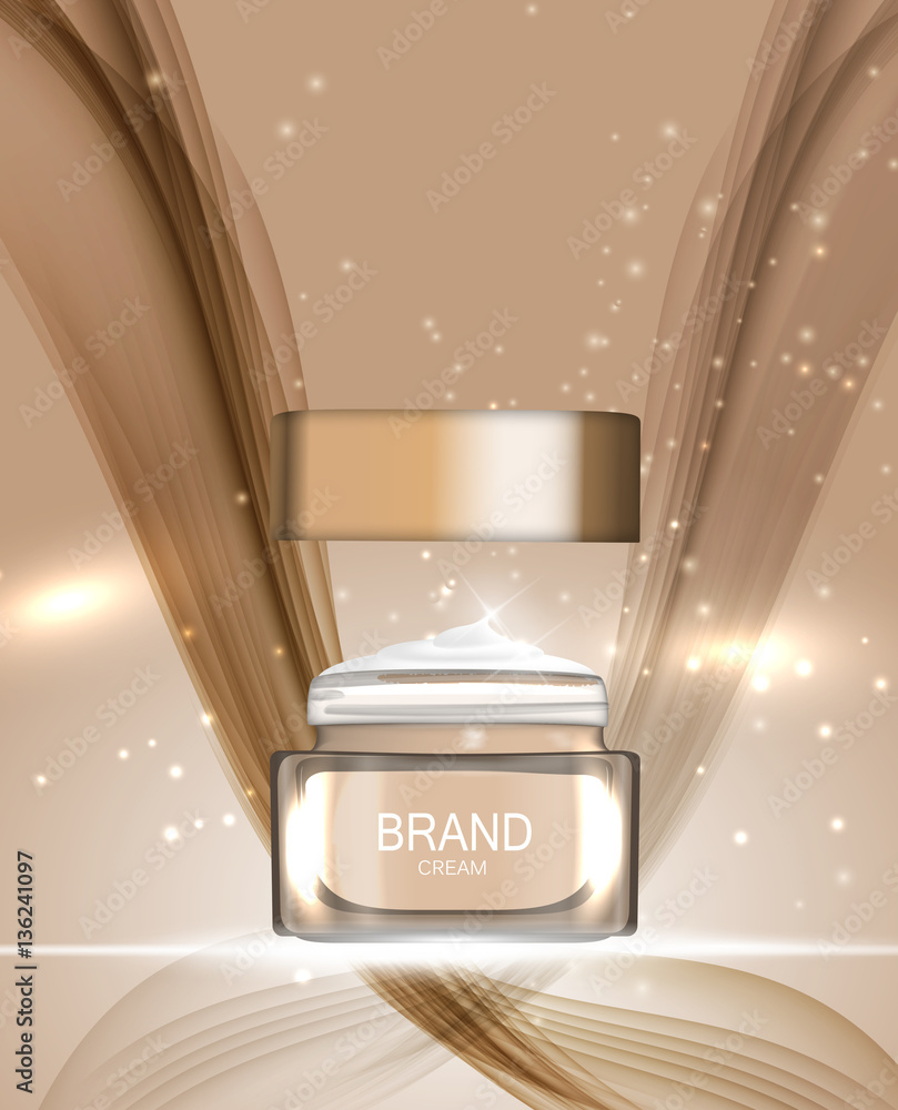 Face Cream Bottle Tube Template for Ads or Magazine Background. Stock ...