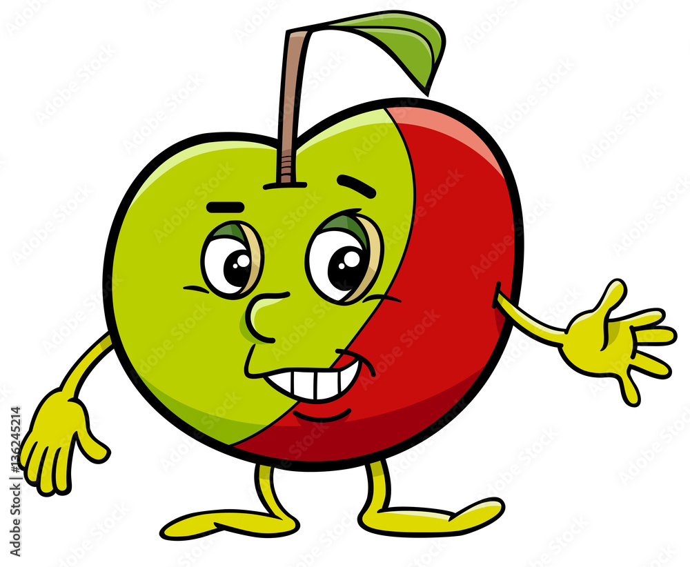 apple cartoon character Stock Vector | Adobe Stock