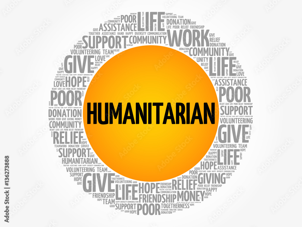 Humanitarian word cloud collage, social concept background Stock Vector ...
