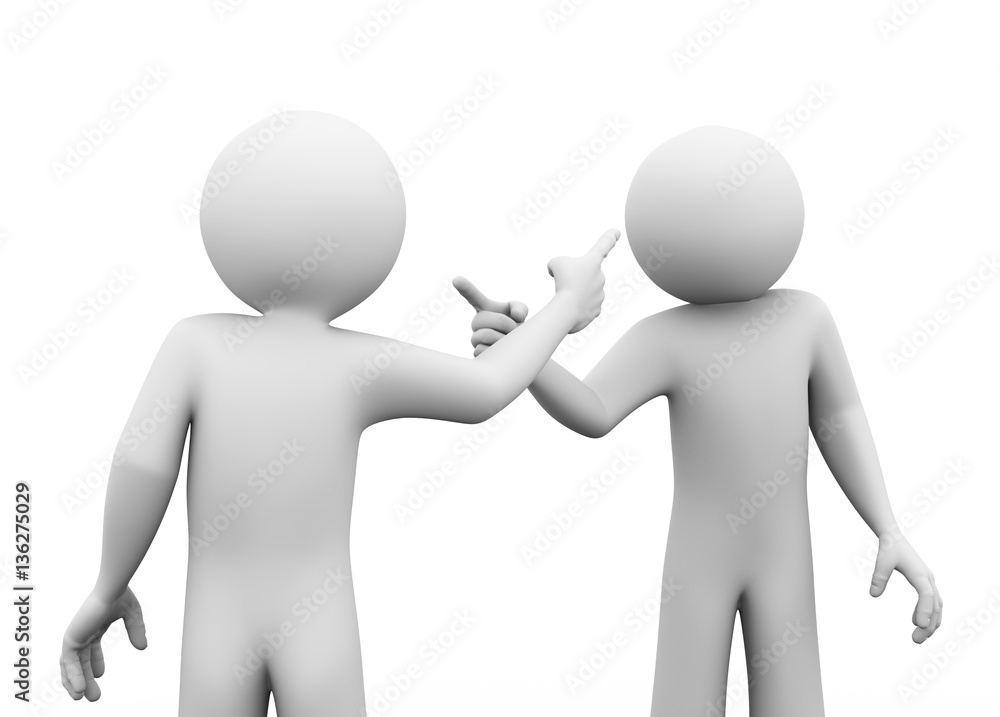 3d people fighting dispute Stock Illustration | Adobe Stock