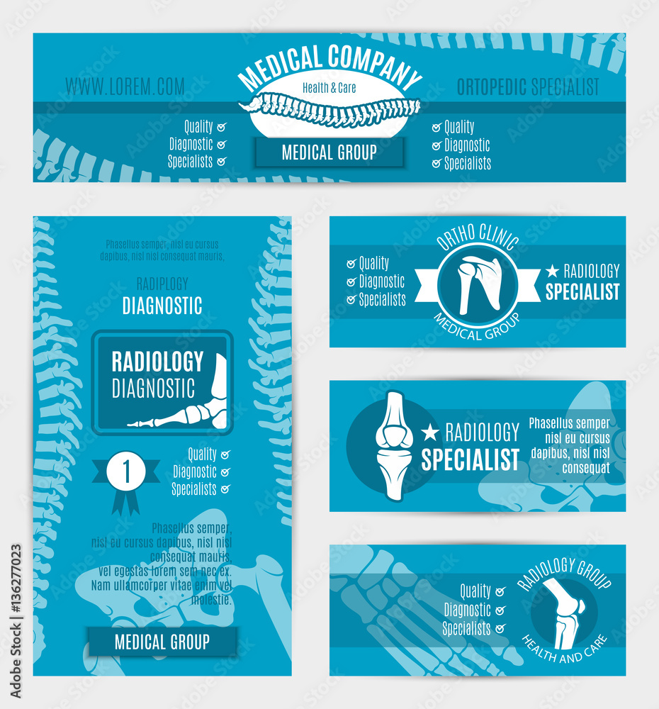 Medical company banner and card template design Stock Vector | Adobe Stock