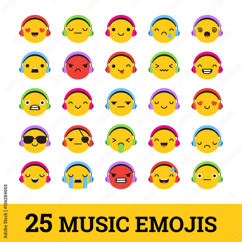 Music emojis Stock Illustration | Adobe Stock