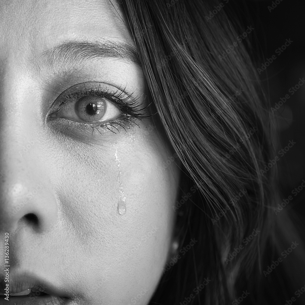 Crying Sad Face Black And White