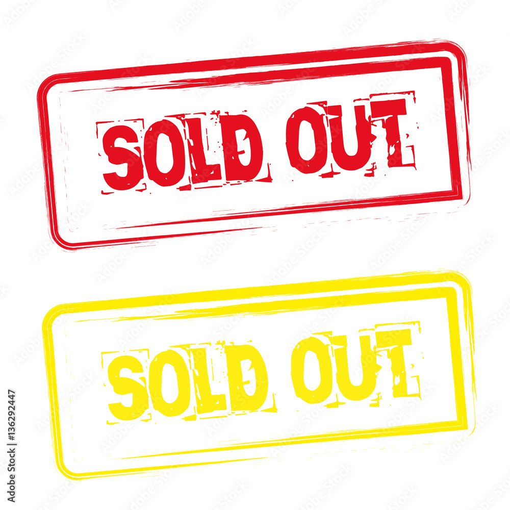 Sold out text stamp with specific watermark. Text placed inside rounded ...