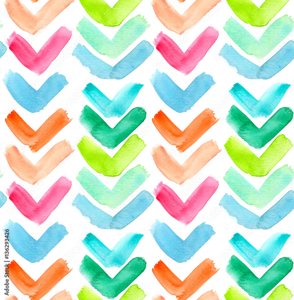 Turquoise And Pink Chevron Background