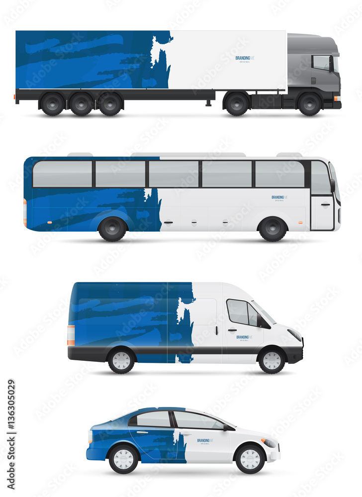 Mockup vehicles for advertising and corporate identity. Branding design ...