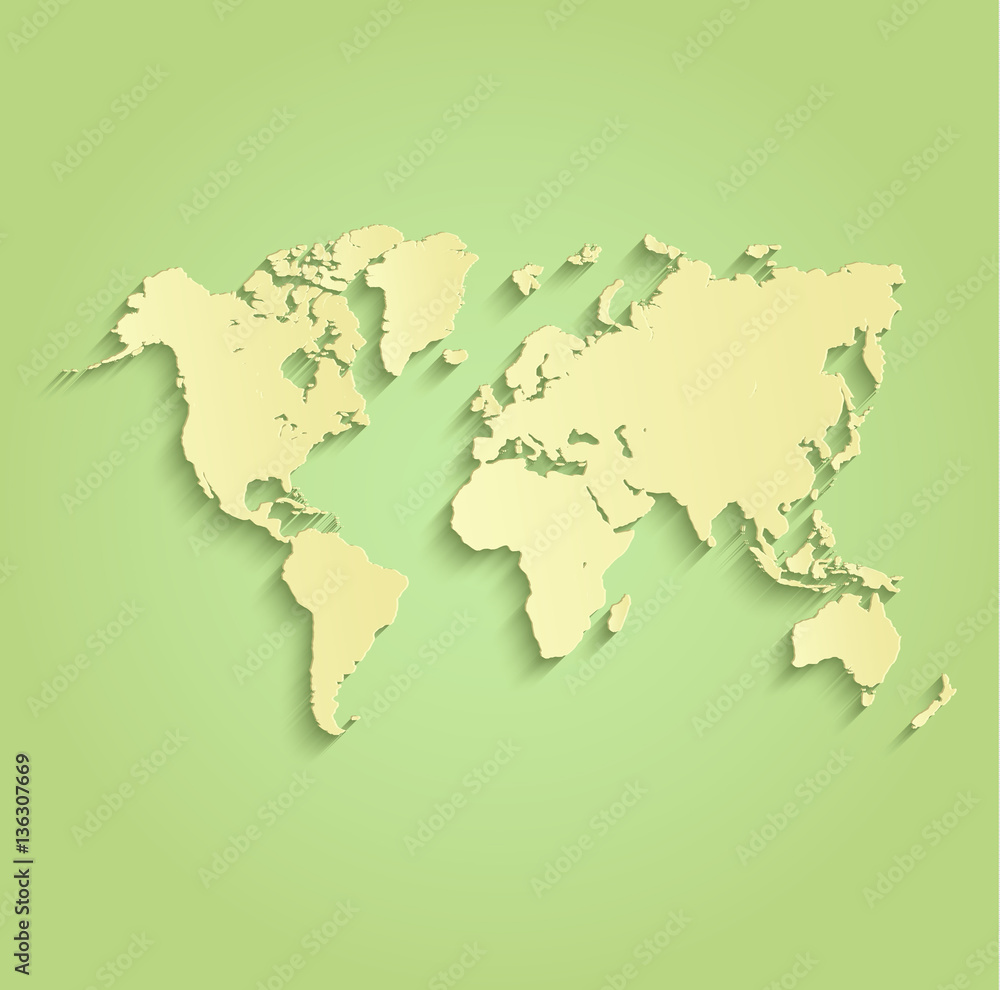 World map green yellow vector infographic Stock Vector | Adobe Stock