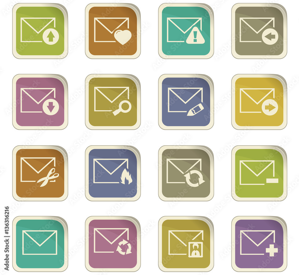 Mail and envelope icons set Stock Vector | Adobe Stock