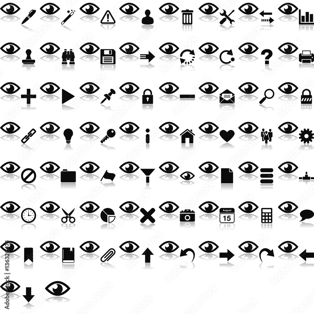 Auge Symbol mit Overlays und Spiegelungseffekt Stock Vector | Adobe Stock