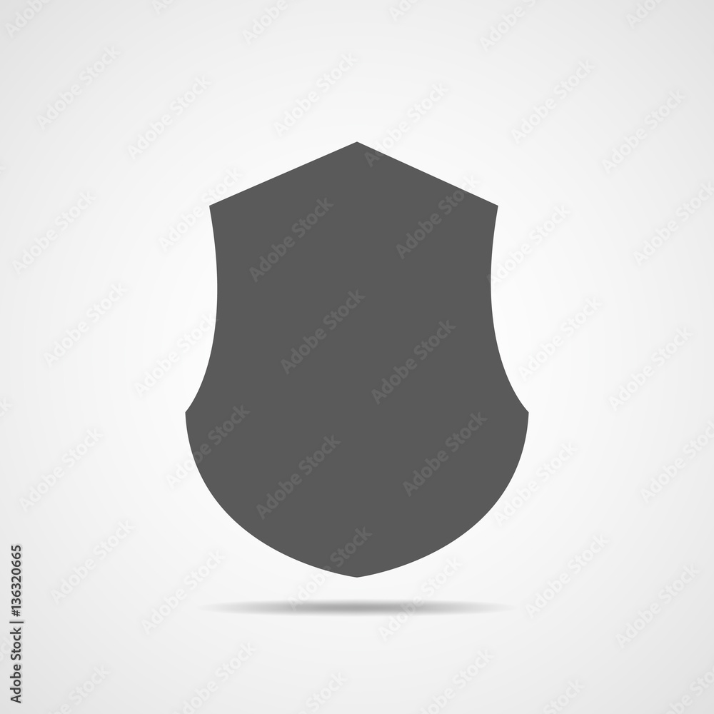 Black shield icon. Vector illustration. Stock Vector | Adobe Stock