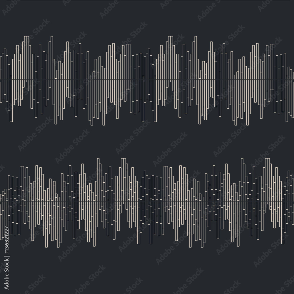 Sound waves collection on gray background flat isolated Stock Vector ...