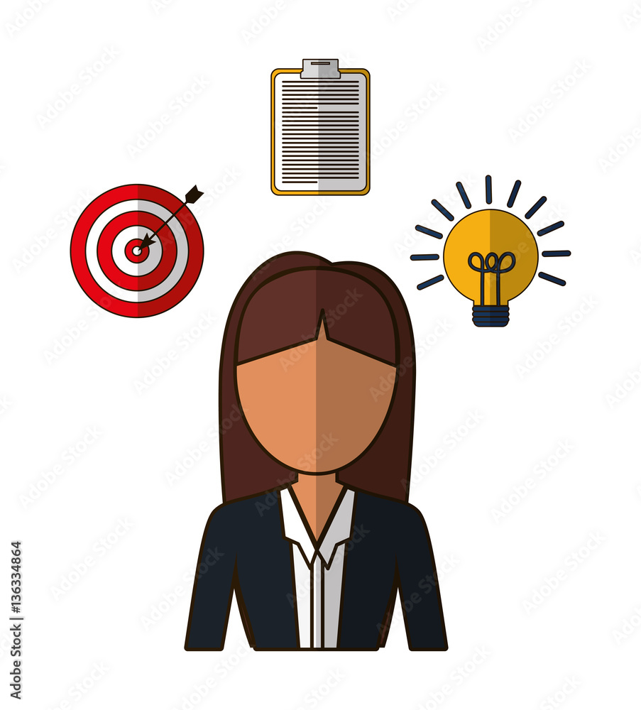 woman worker business related icons image vector illustration design ...
