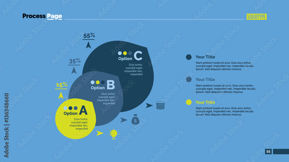 Three Points Comparison Slide Template Stock Vector | Adobe Stock