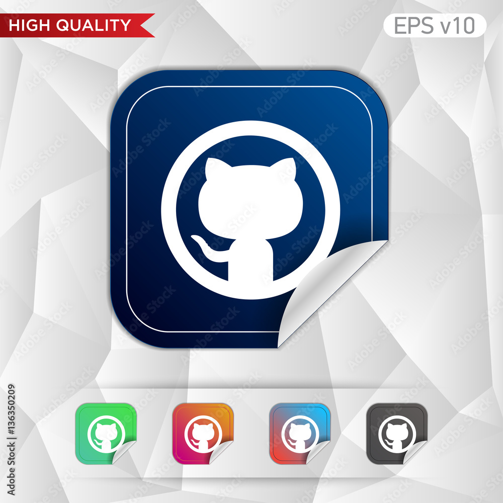 Cat icon. Button with cat icon. Modern UI vector. Stock Vector | Adobe ...