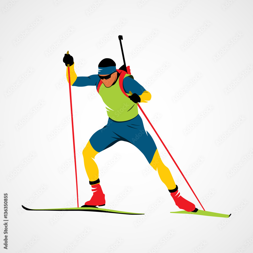 Biathlon Abstract sport Stock Vector | Adobe Stock