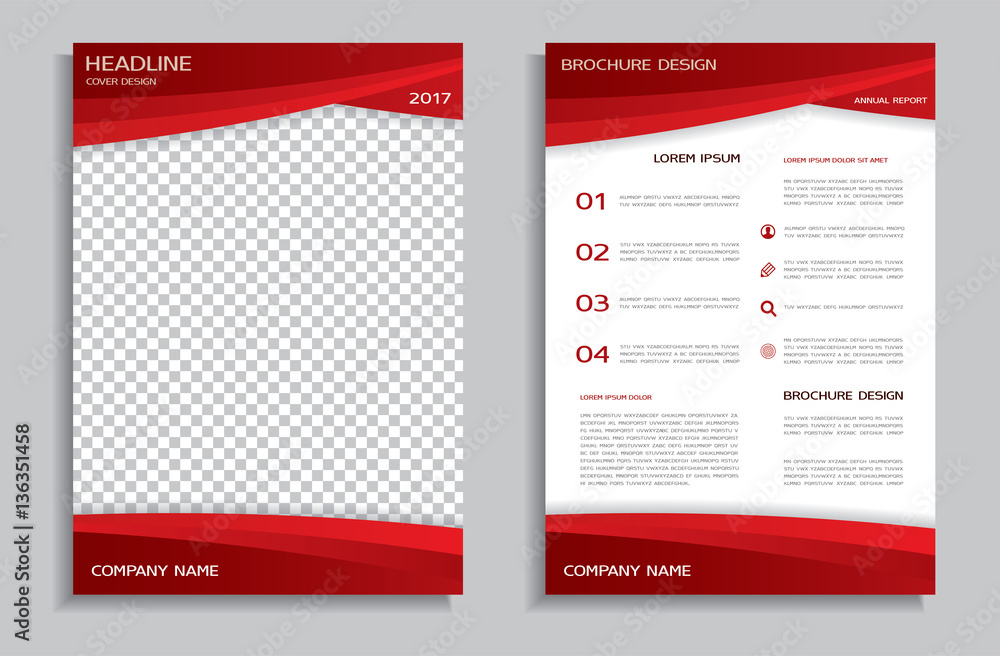 Red brochure design template Stock Vector | Adobe Stock