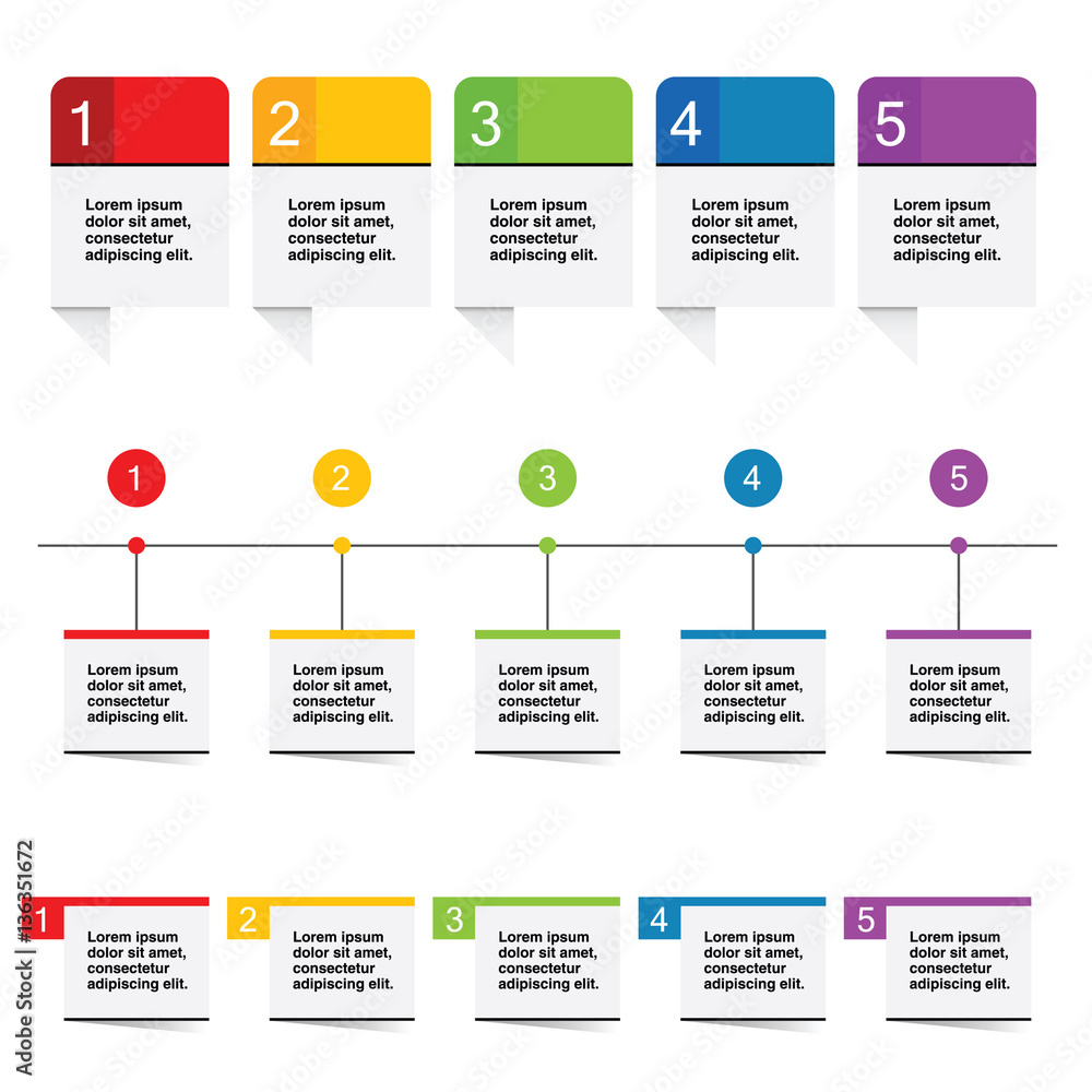 infographic design color set illustration on white Stock Vector | Adobe ...