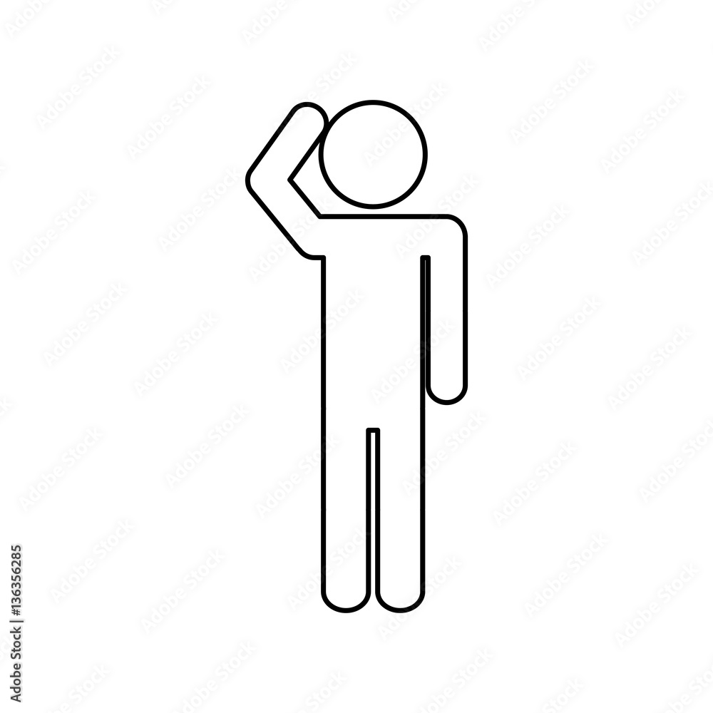 Confused man pictrogram icon vector illustration graphic design Stock ...