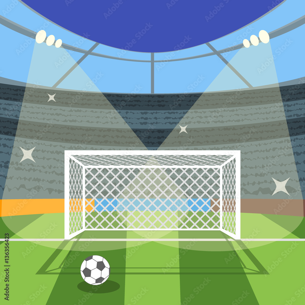 Cartoon Football Soccer Field. Vector Stock Vector | Adobe Stock