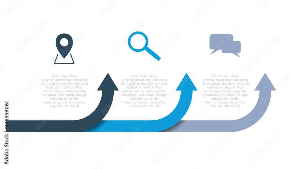 three step arrow vector infographic template Stock Vector | Adobe Stock
