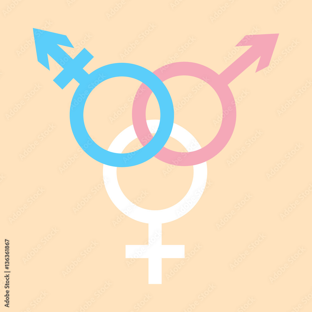 Vector Icon Of Trans Gender Symbol Combining Gender Symbols In Colors