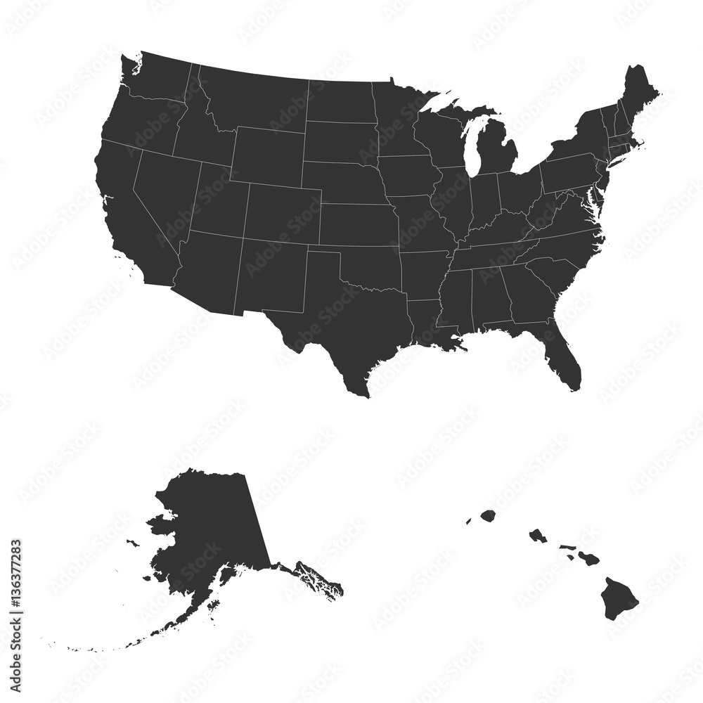 The detailed map of the USA including Alaska and Hawaii. The United ...