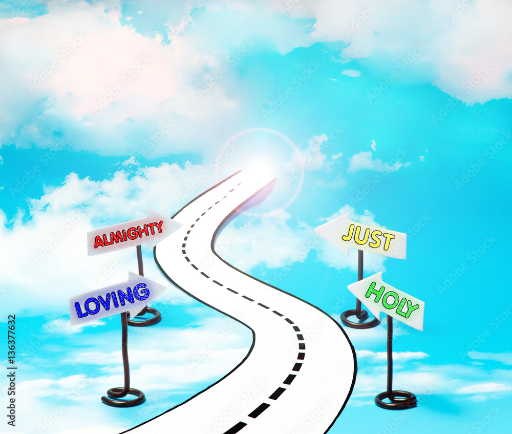 Prayer to God in the form of road going to heaven Stock Photo | Adobe Stock