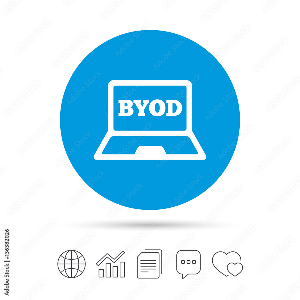BYOD sign icon. Bring your own device symbol. Stock-Vektorgrafik ...