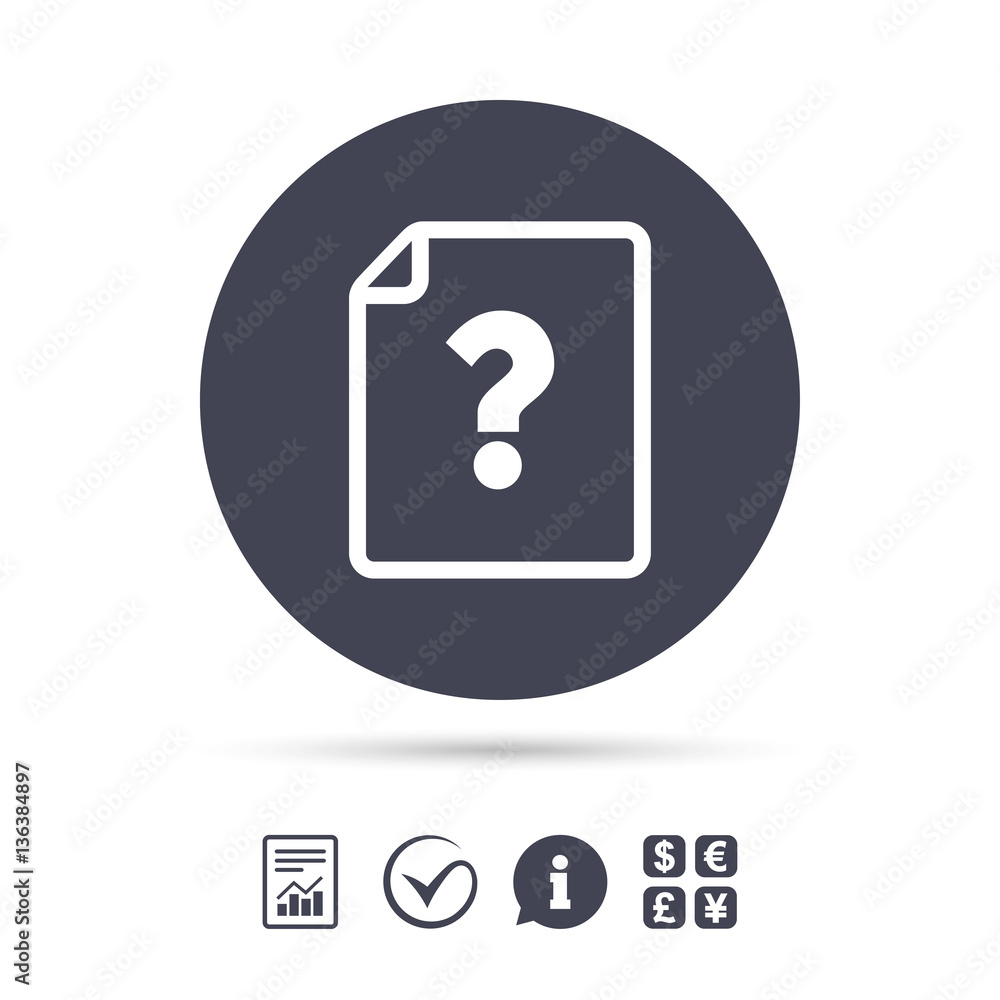 File document help icon. Question mark symbol. Stock Vector | Adobe Stock