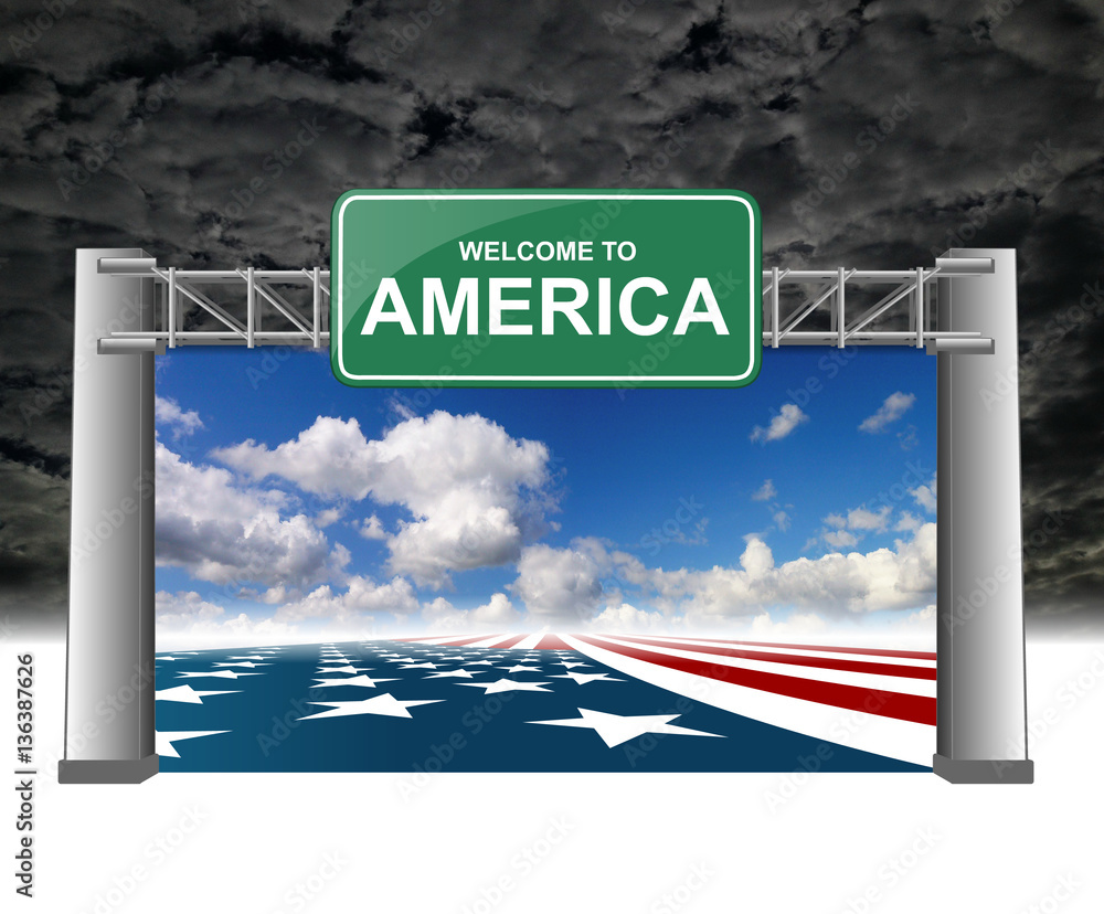 welcome to America Stock Illustration | Adobe Stock