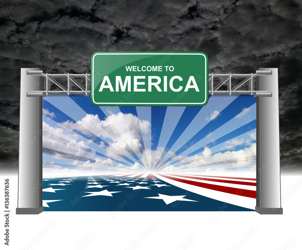 welcome to America Stock Illustration | Adobe Stock