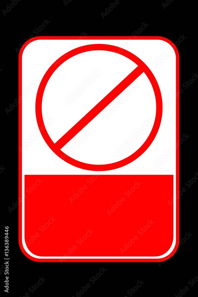 Blank Prohibited Sign, at Black Background Stock Illustration | Adobe Stock