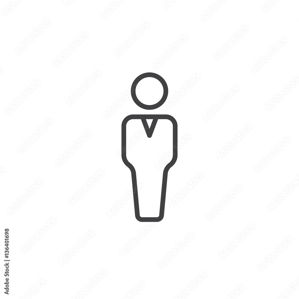 Person line icon, outline vector sign, linear pictogram isolated on ...