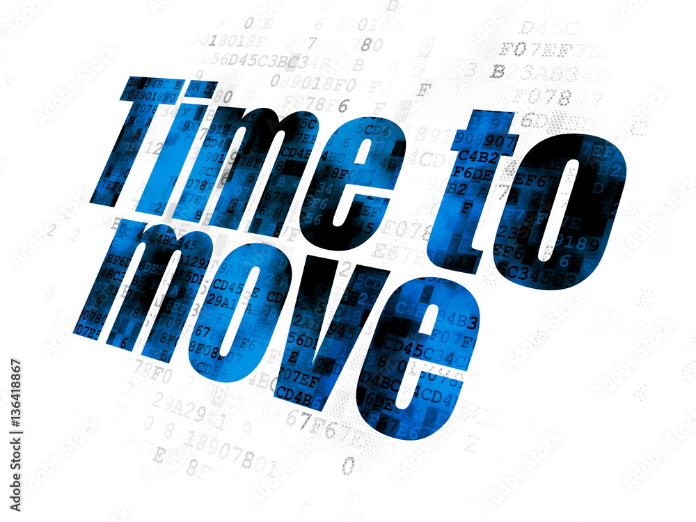 Timeline concept: Time to Move on Digital background Stock-Illustration ...