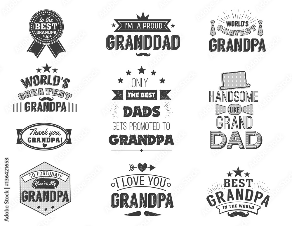 Isolated Grandfathers quotes on the white background. Grandpa ...