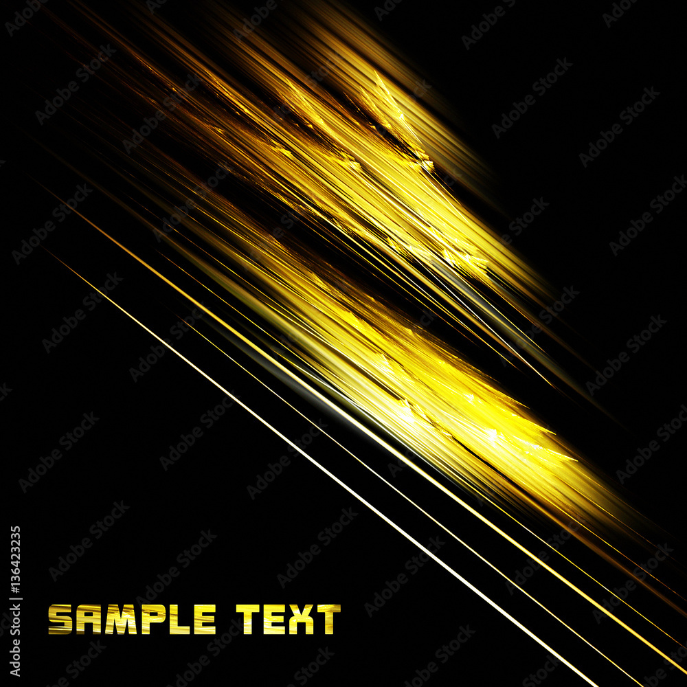 Gold lines on black background Stock Illustration | Adobe Stock