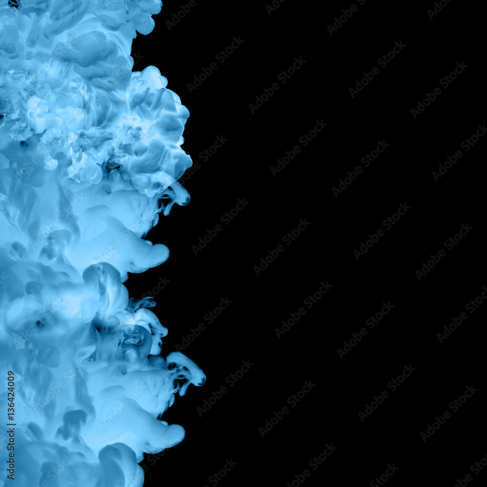 Acrylic colors and ink in water. Ink swirling in water. Ink in water ...