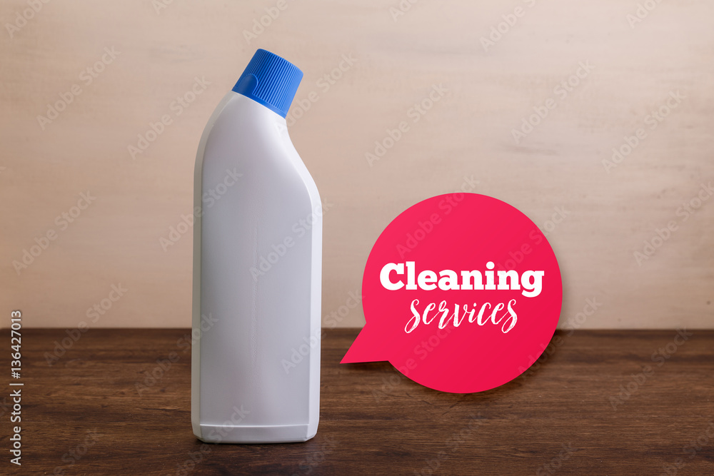 Mock-up plastic bottles. Cleaning services speech bubble. Mockup design ...