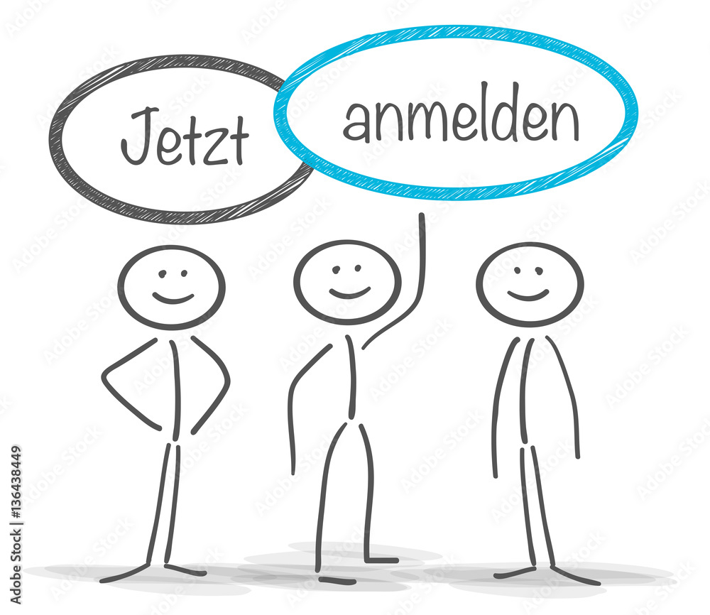 Strichmännchen Jetzt anmelden Stock Vector | Adobe Stock