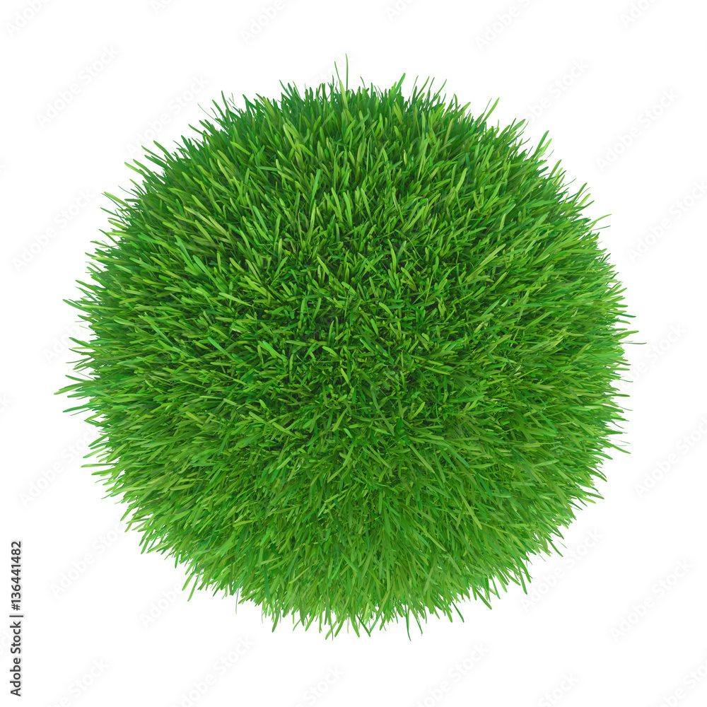 green grass ball nature background. 3d rendering Stock-Illustration ...