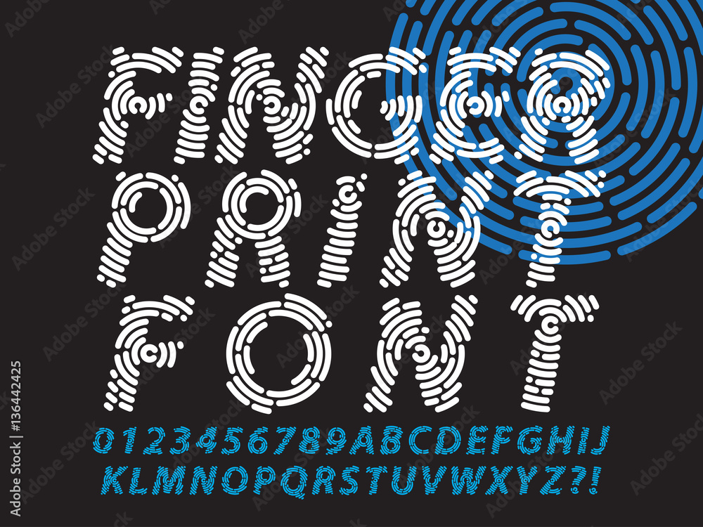 Fingerprint Font Set Stock Vector Adobe Stock