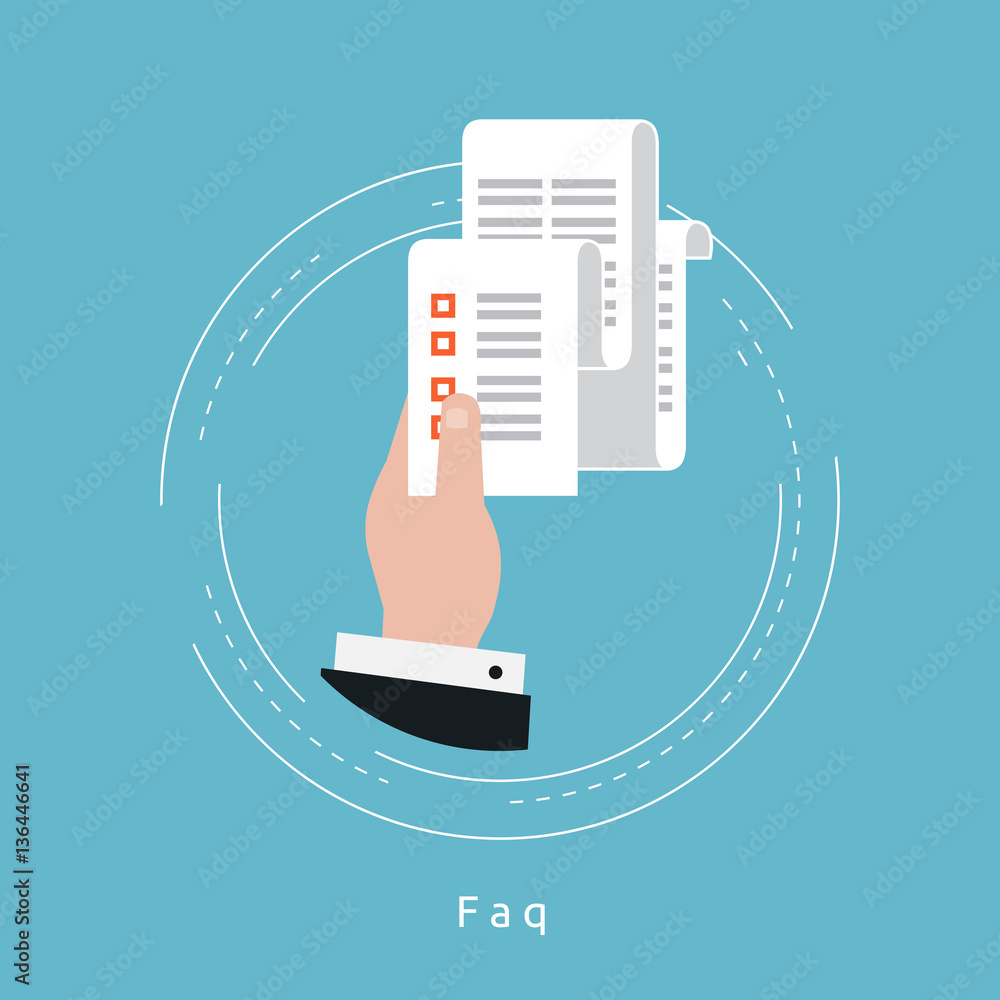 Customer service feedback flat vector illustration design. Frequently ...